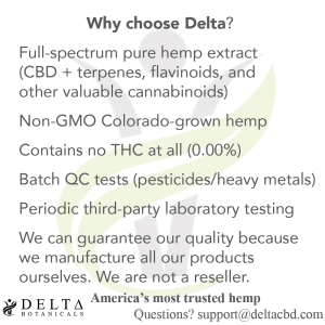 CBD Cooking Oil - 100% Organic - 200-2750mg CBD - Delta Botanicals